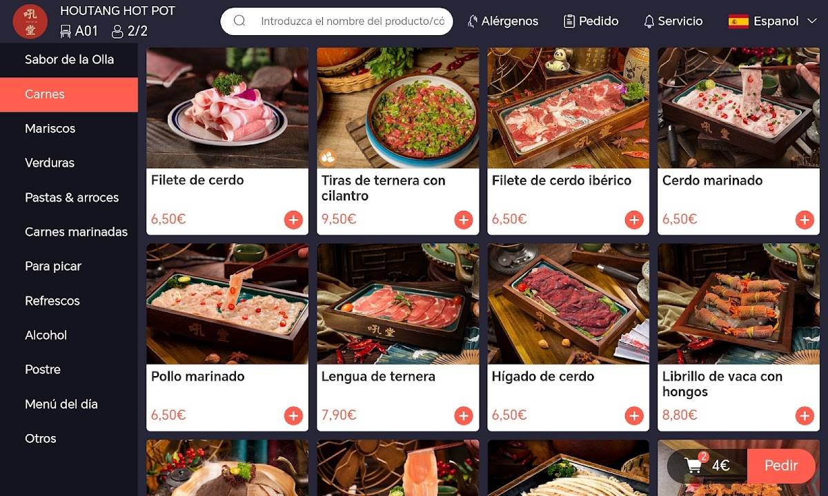 Menu at Hou Tang Hot Pot restaurant, Barcelona