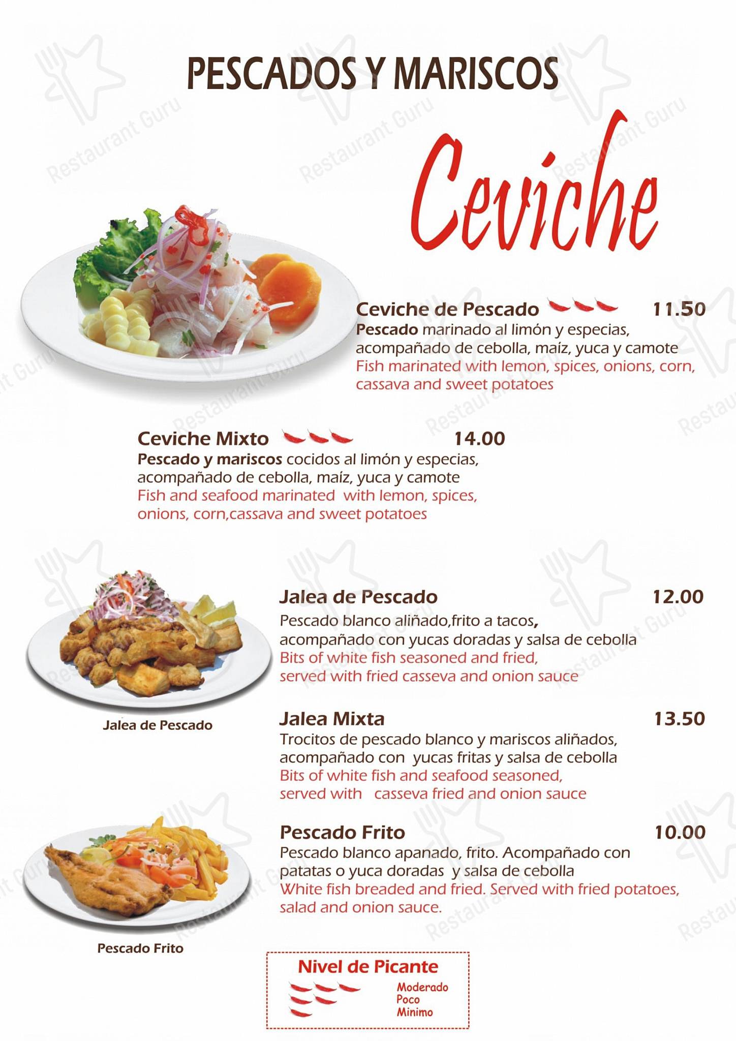 Carta de Restaurant Peruà Andino, Barcelona