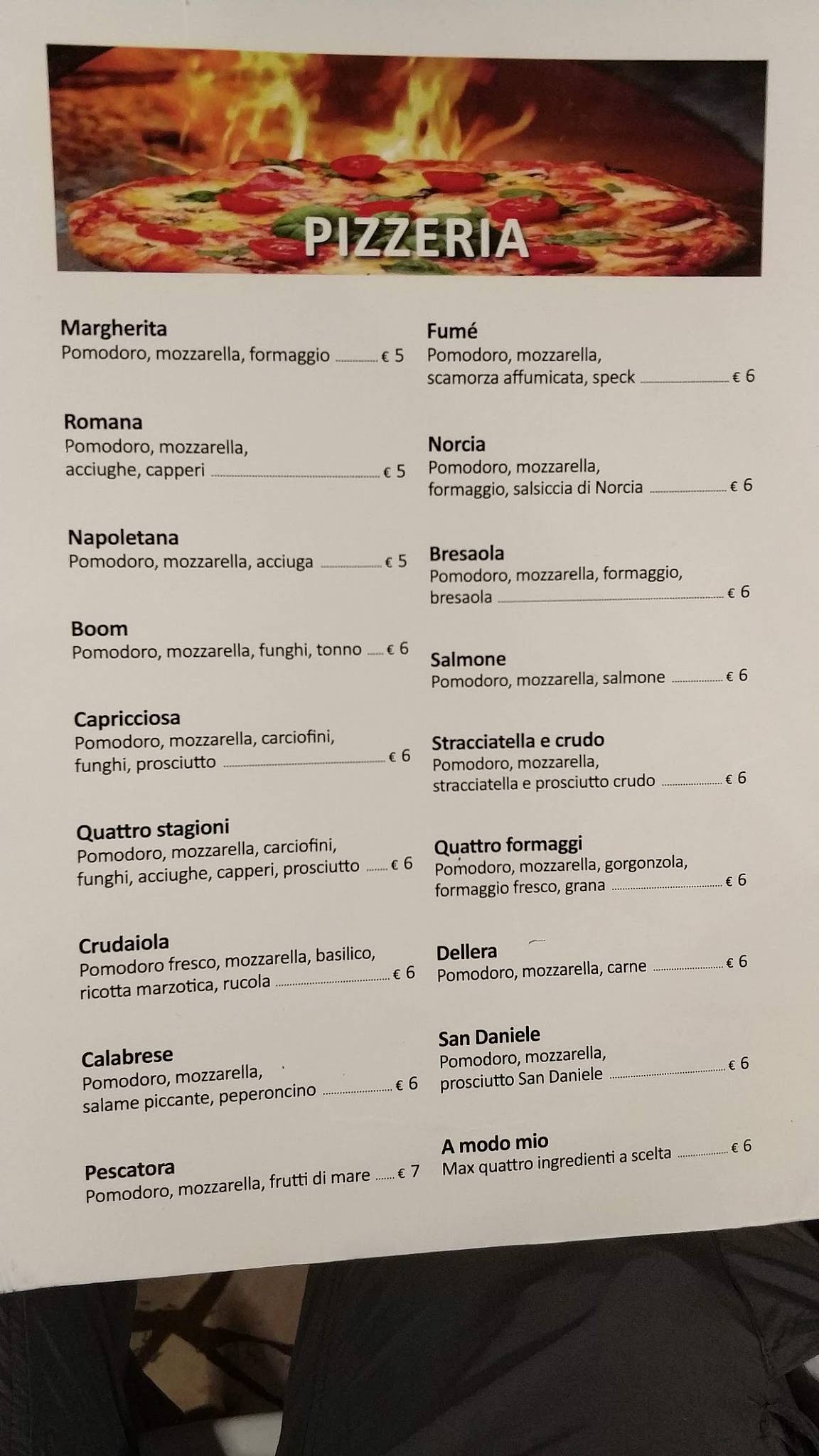 Menu da Zia Teresa ristorante, Bari
