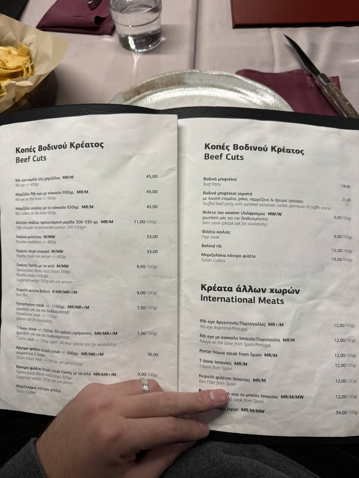 Menu at Basegrill Athens, Peristeri