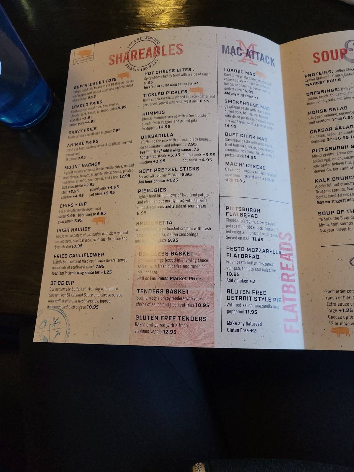 Menu at Bigham Tavern at Bridgewater pub & bar, Beaver