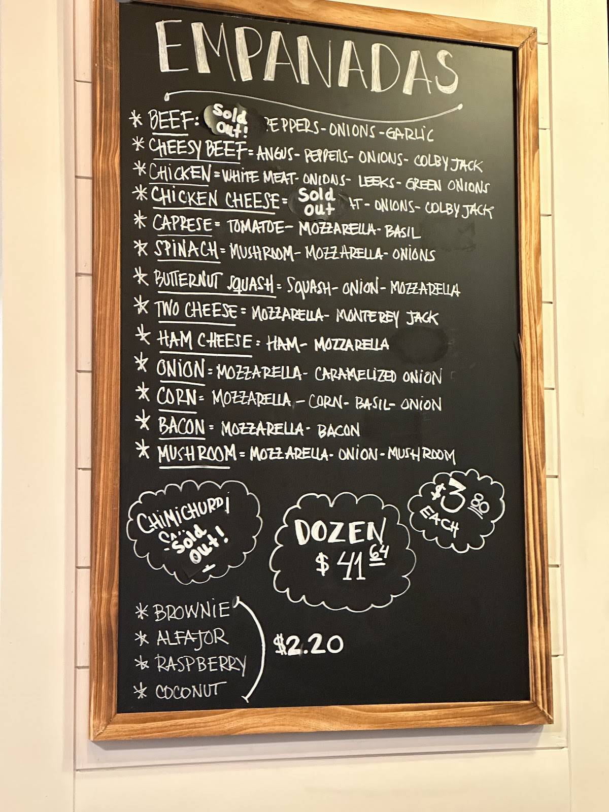 Menu at Belen de la Cruz Empanadas & Pastries - Senoia restaurant, Senoia