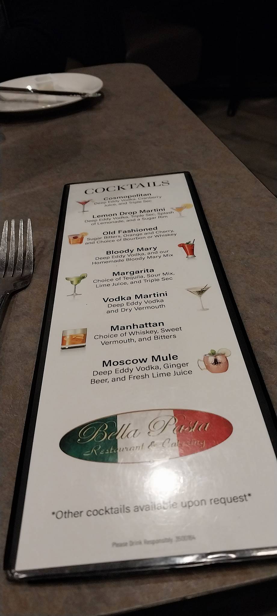 Menu at Bella Pasta Restaurant and Catering, Rochester