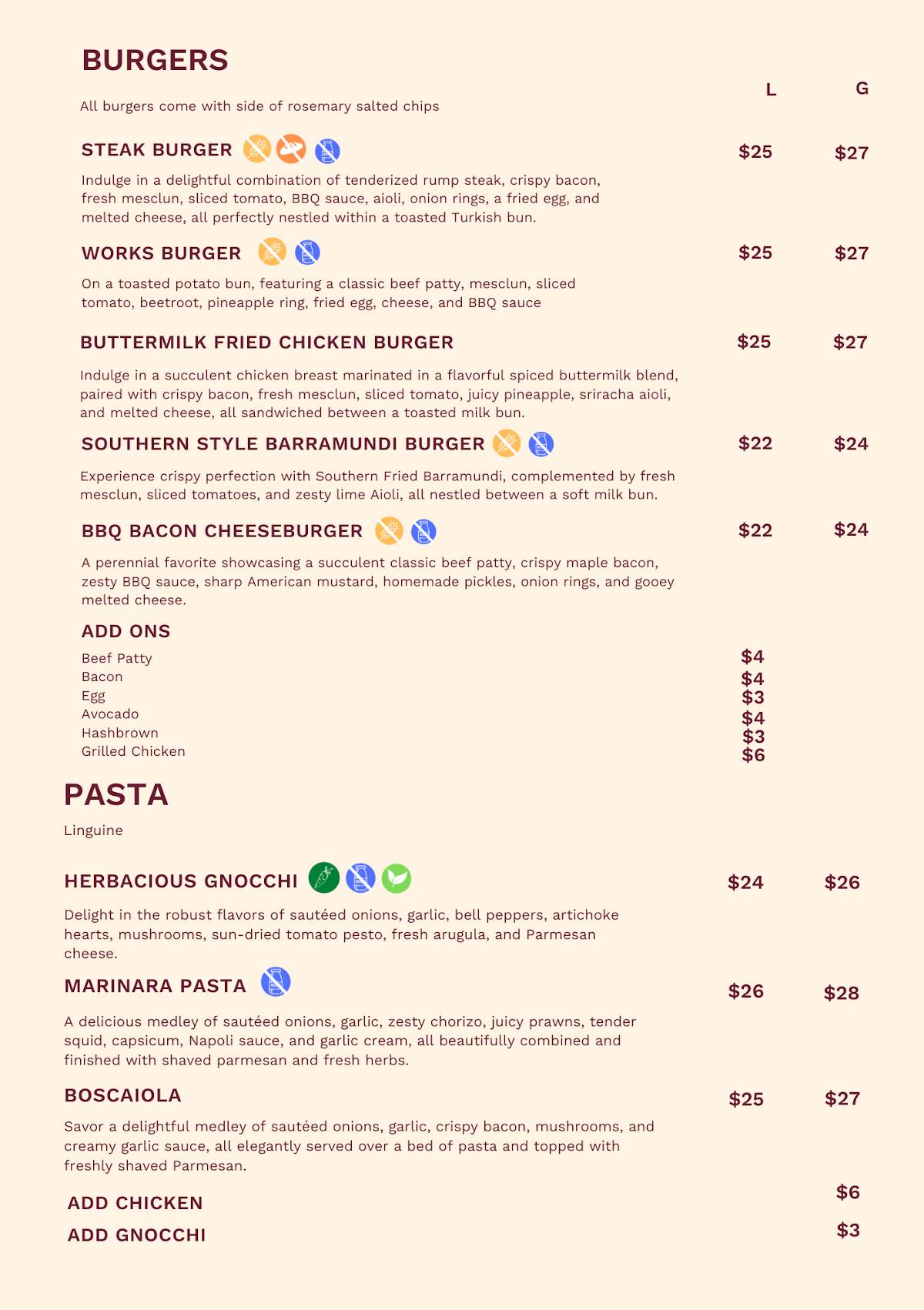Menu at Bellbird Hotel pub & bar, Bellbird