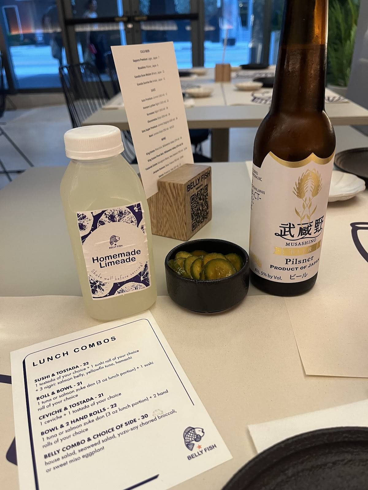 Menu at Belly Fish restaurant, Miami