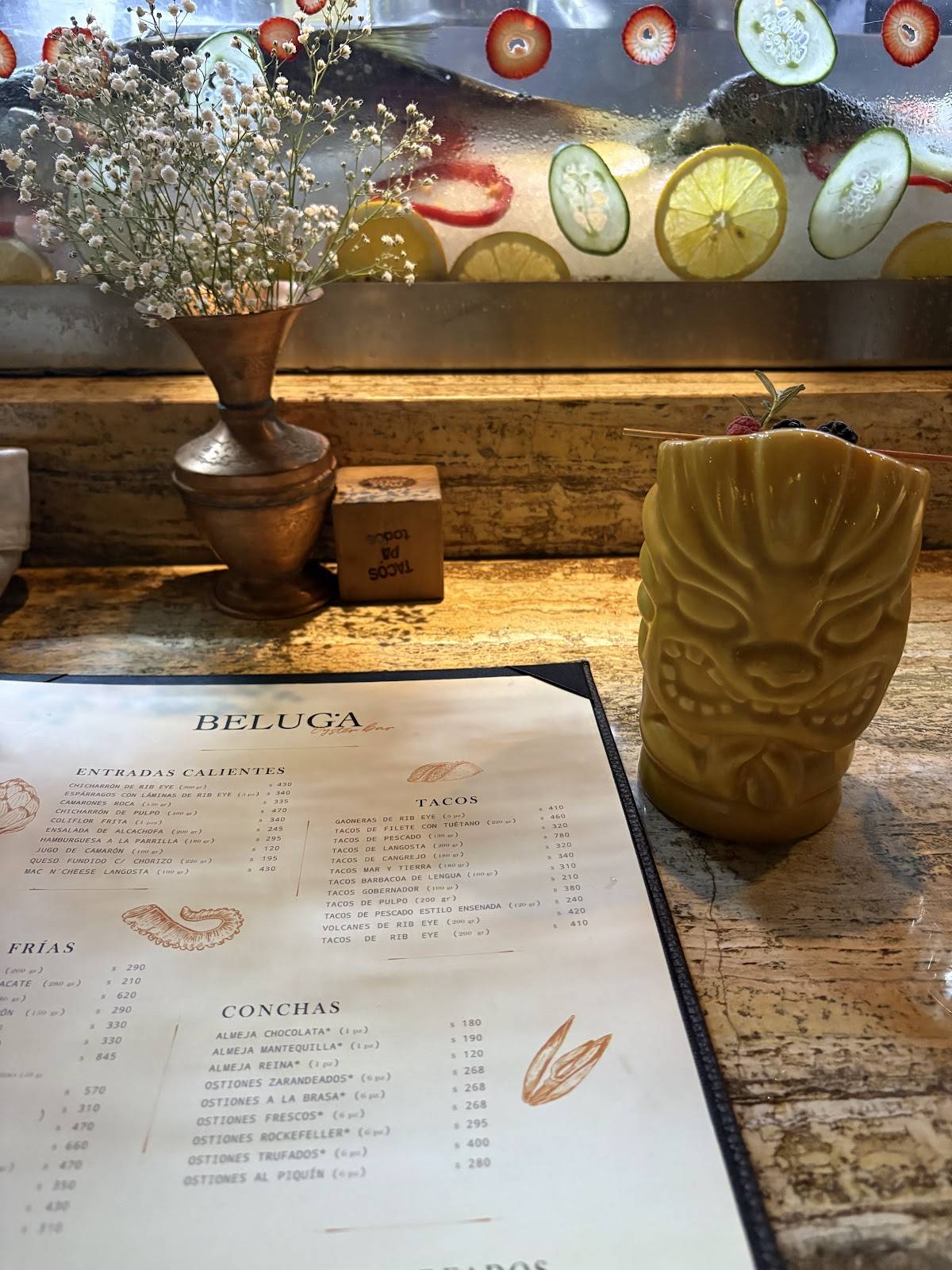 Carta del restaurante Beluga, Monterrey