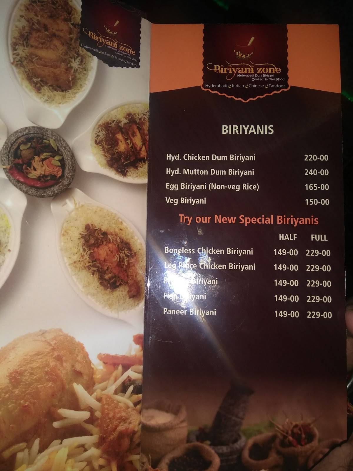 Menu at Biryani Zone, Kundanahalli, Hyderabadi Dum Biryani Restaurant ...