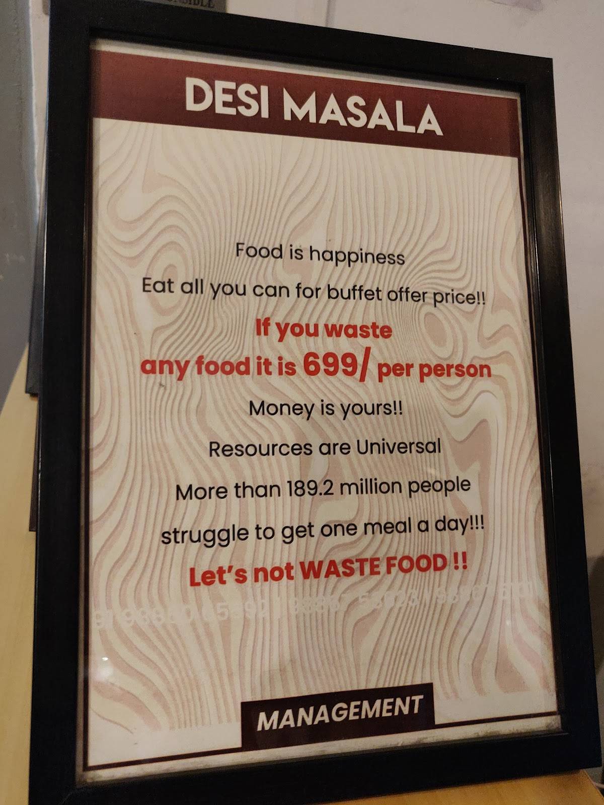 Menu at Desi Masala, Bengaluru, Jayanagar 4th block bus station