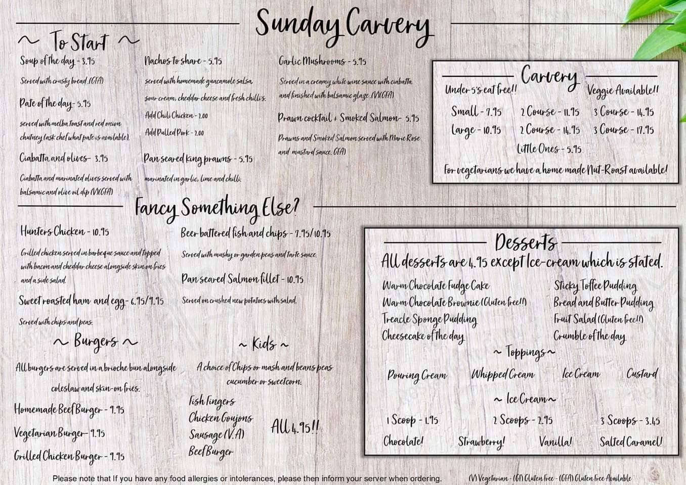 Menu at Ben's Kitchen Leicester Ltd pub & bar, Leicester, Bosworth Rd