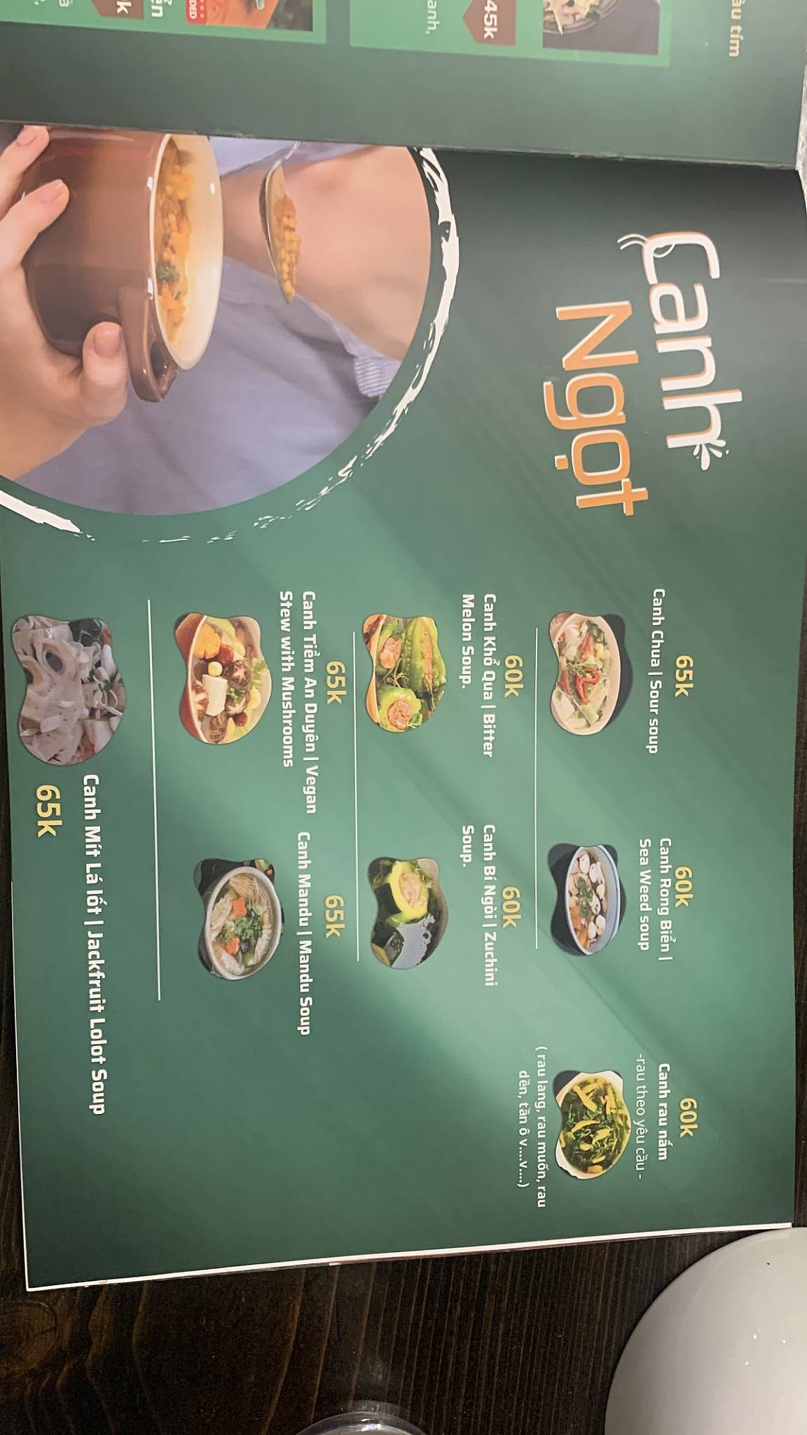 Menu at Bếp Chay Như Nhiên restaurant, Da Nang