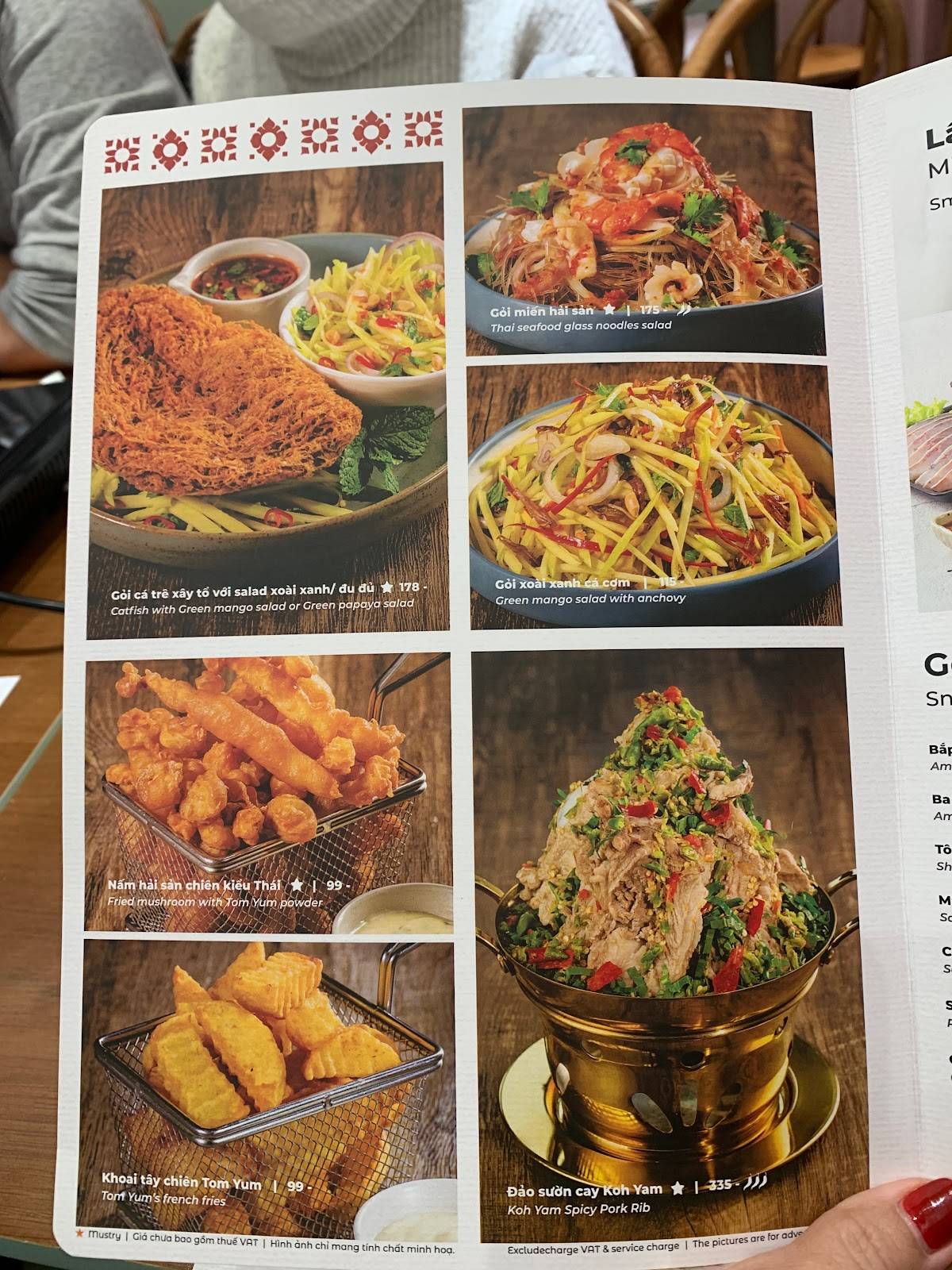 Carta del restaurante Bếp Thái Koh Yam - 2D Quang Trung, Hanoi