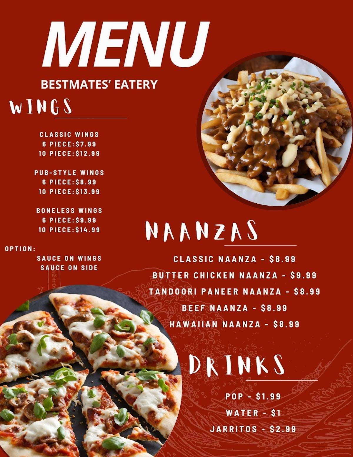 Menu au Bestmates Eatery restaurant, Windsor