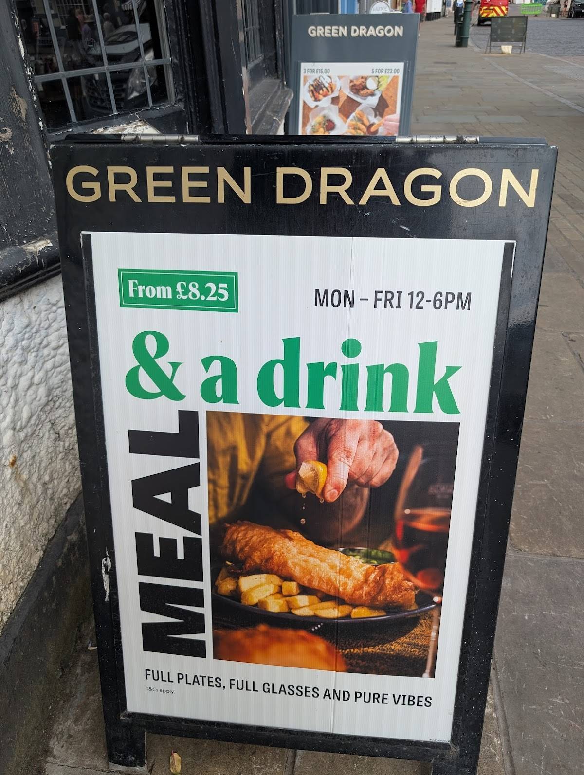 Menu at The Green Dragon pub & bar, Beverley