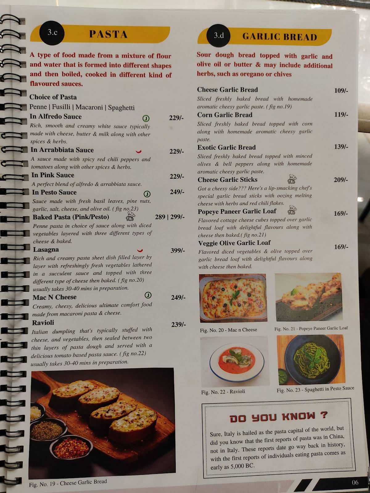 Menu at The 90s Café - Chapter 2, Bhilai