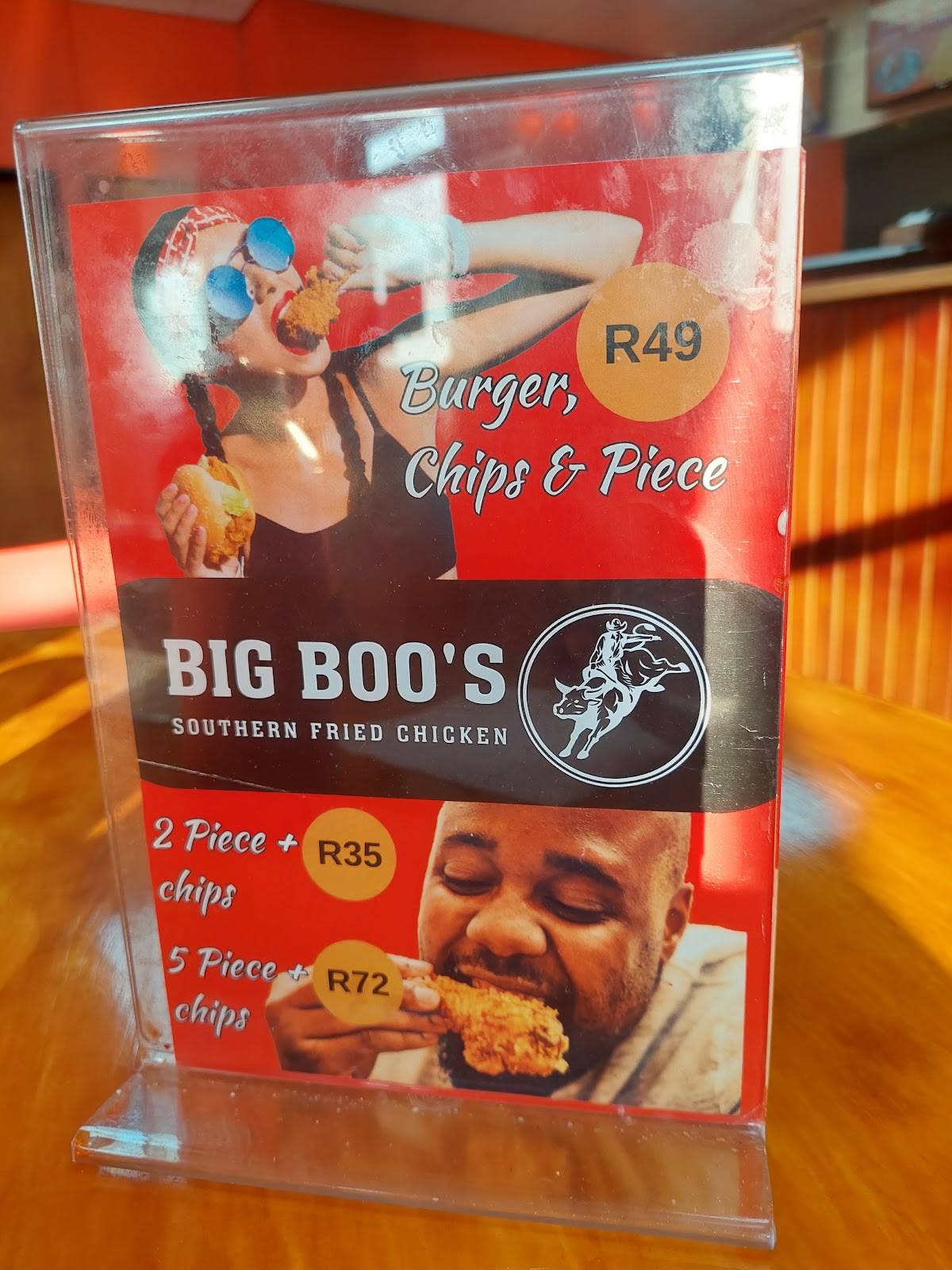 Menu at Big Boo's Southern Fried Chicken - Halaal restaurant, Sandton