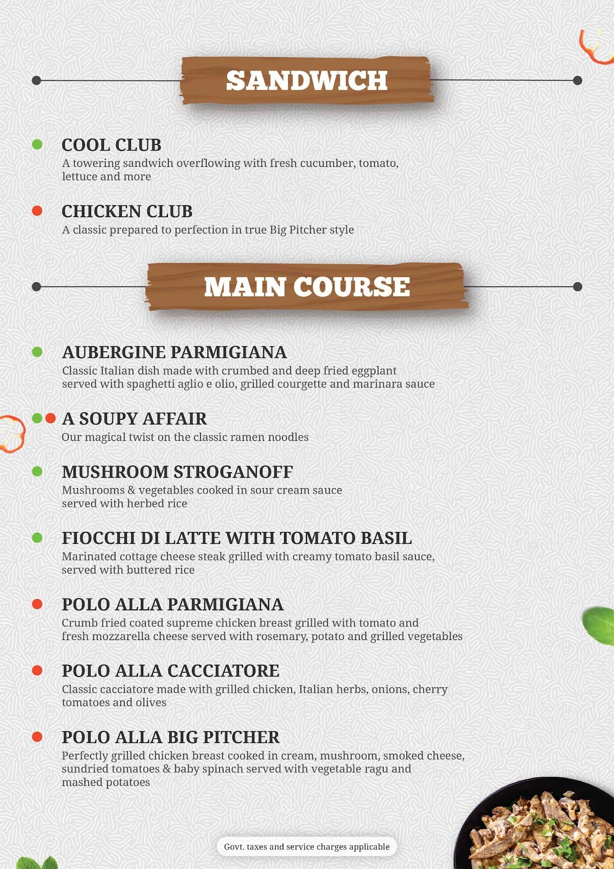 Menu at Big Pitcher Sarjapur Road, Bengaluru