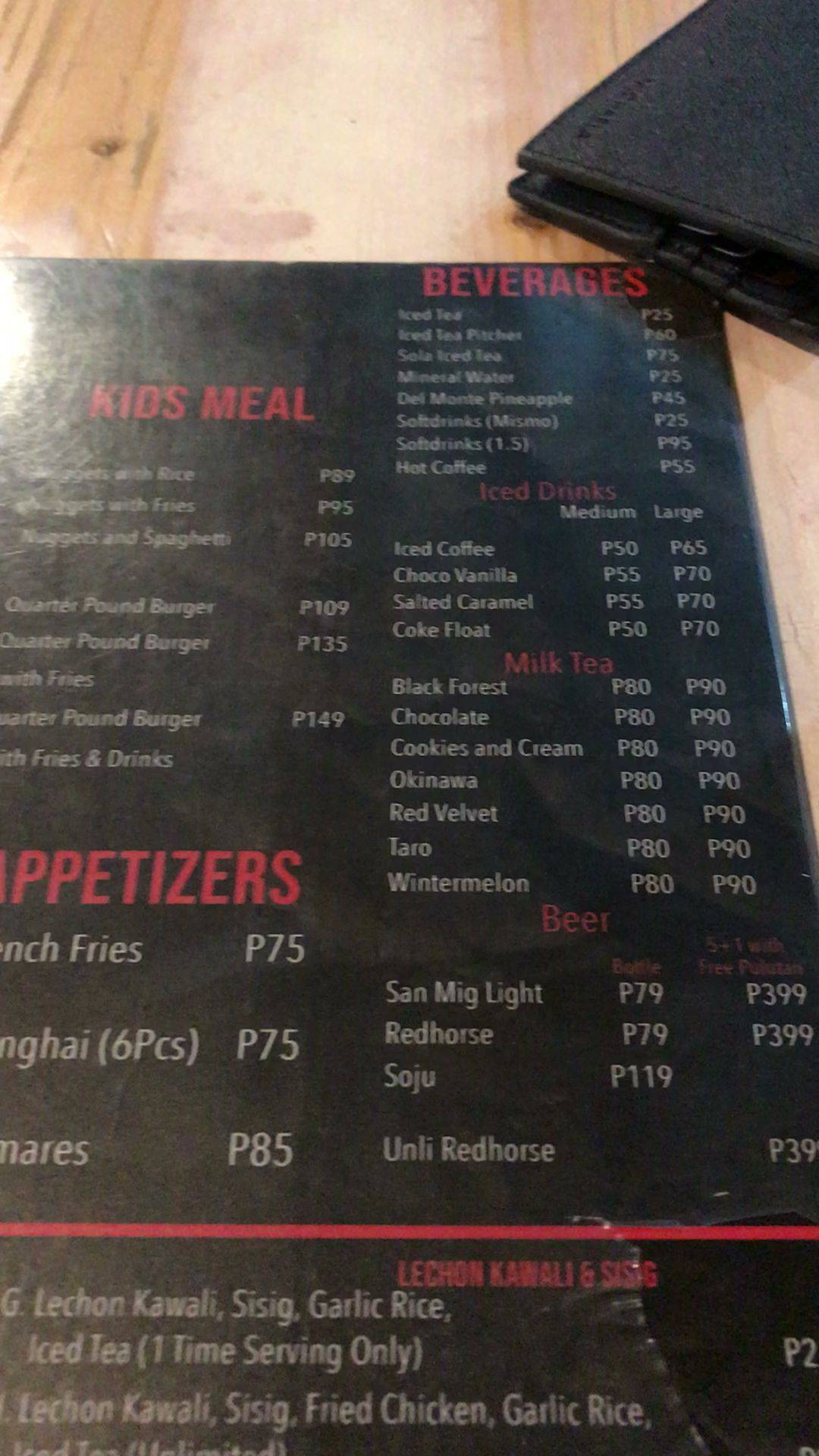 Menu at Biggie Bellie's House of Unlimited restaurant, Cainta