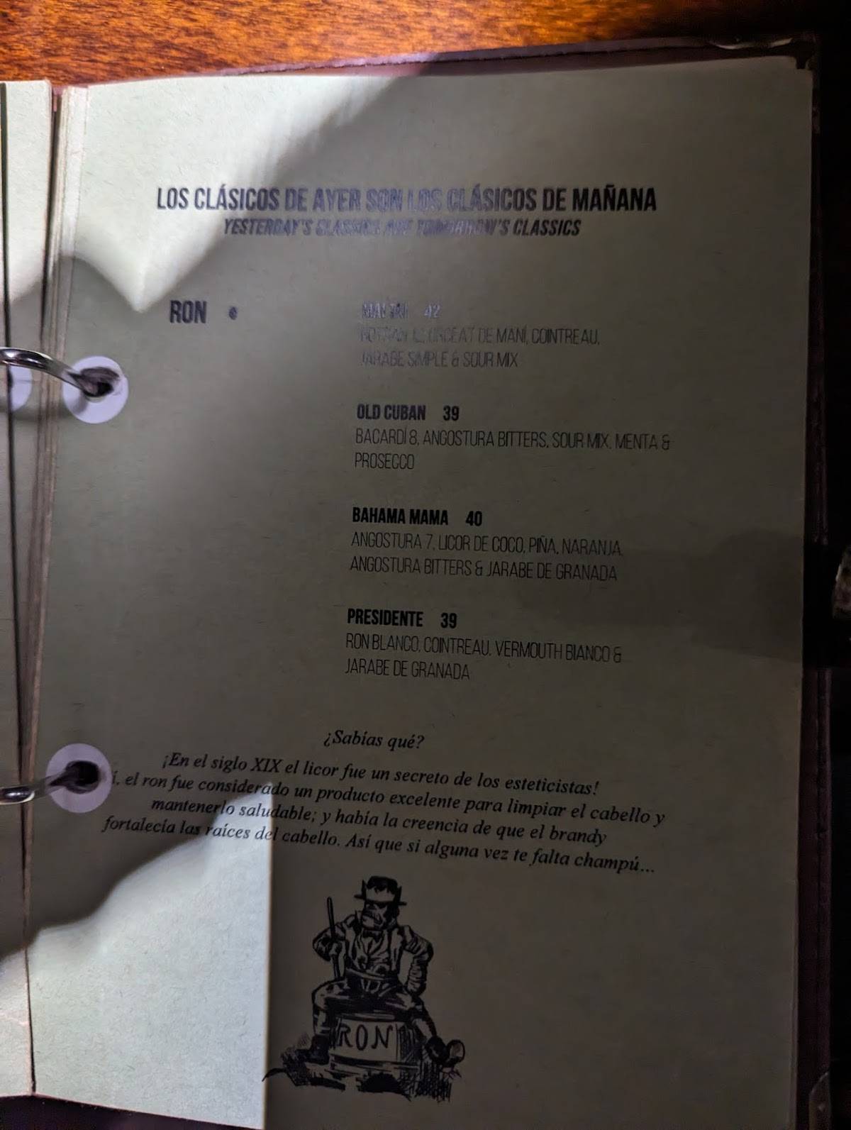 Carta de Bijou Bar - Miraflores, Miraflores