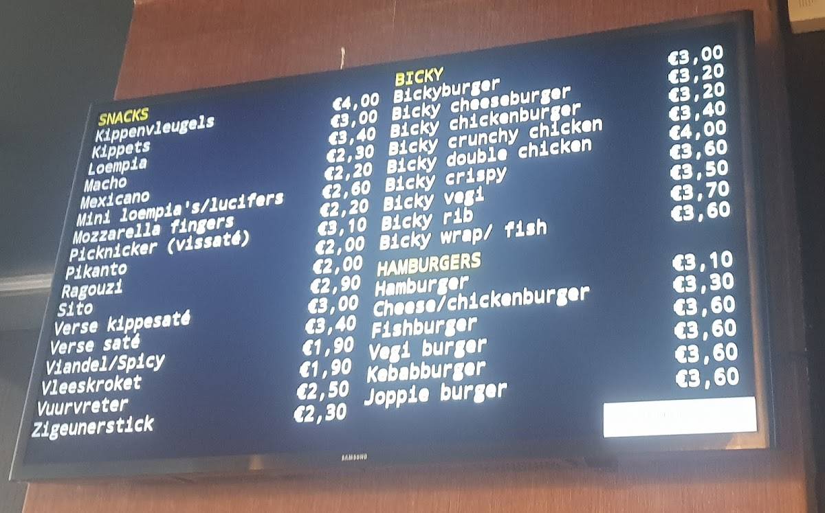 Menu at Bijou, Tervuren