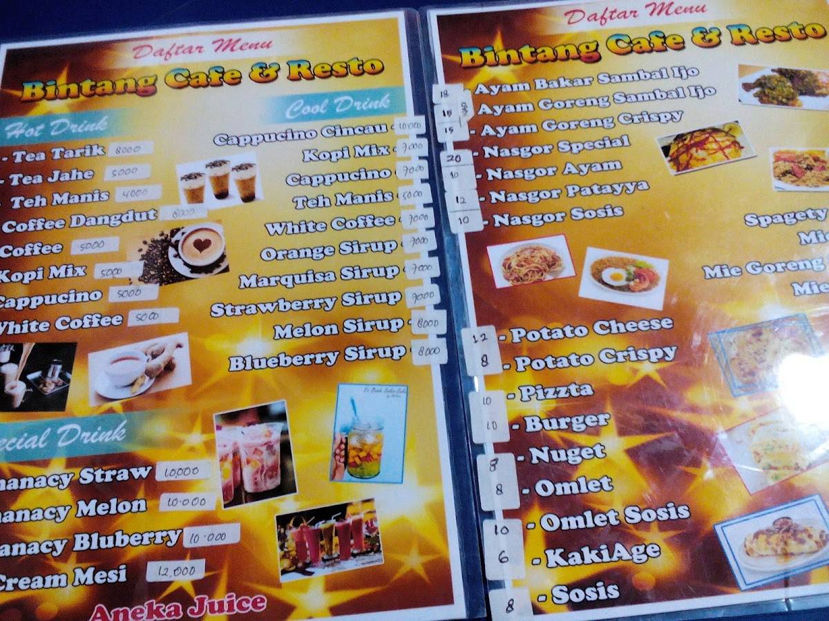 Menu at Bintang Cafe And Resto, Indonesia