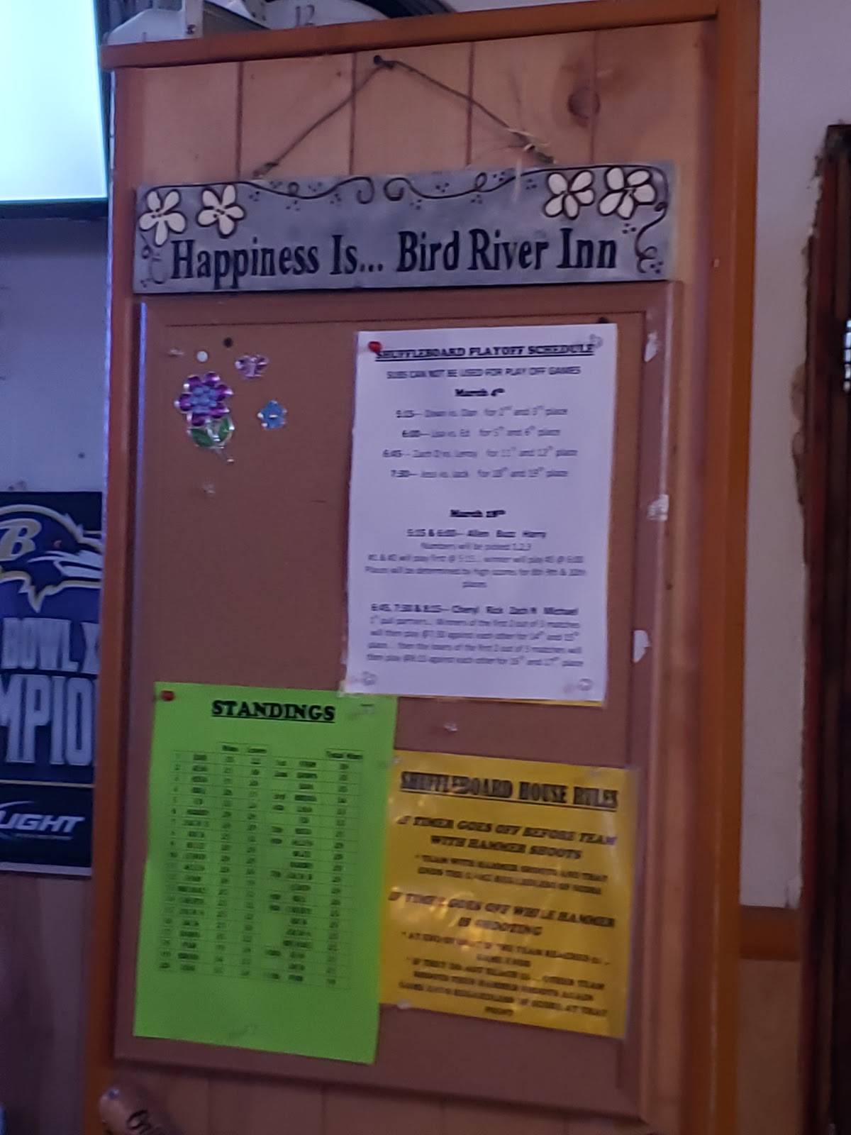 Menu at Bird River Inn restaurant, Middle River