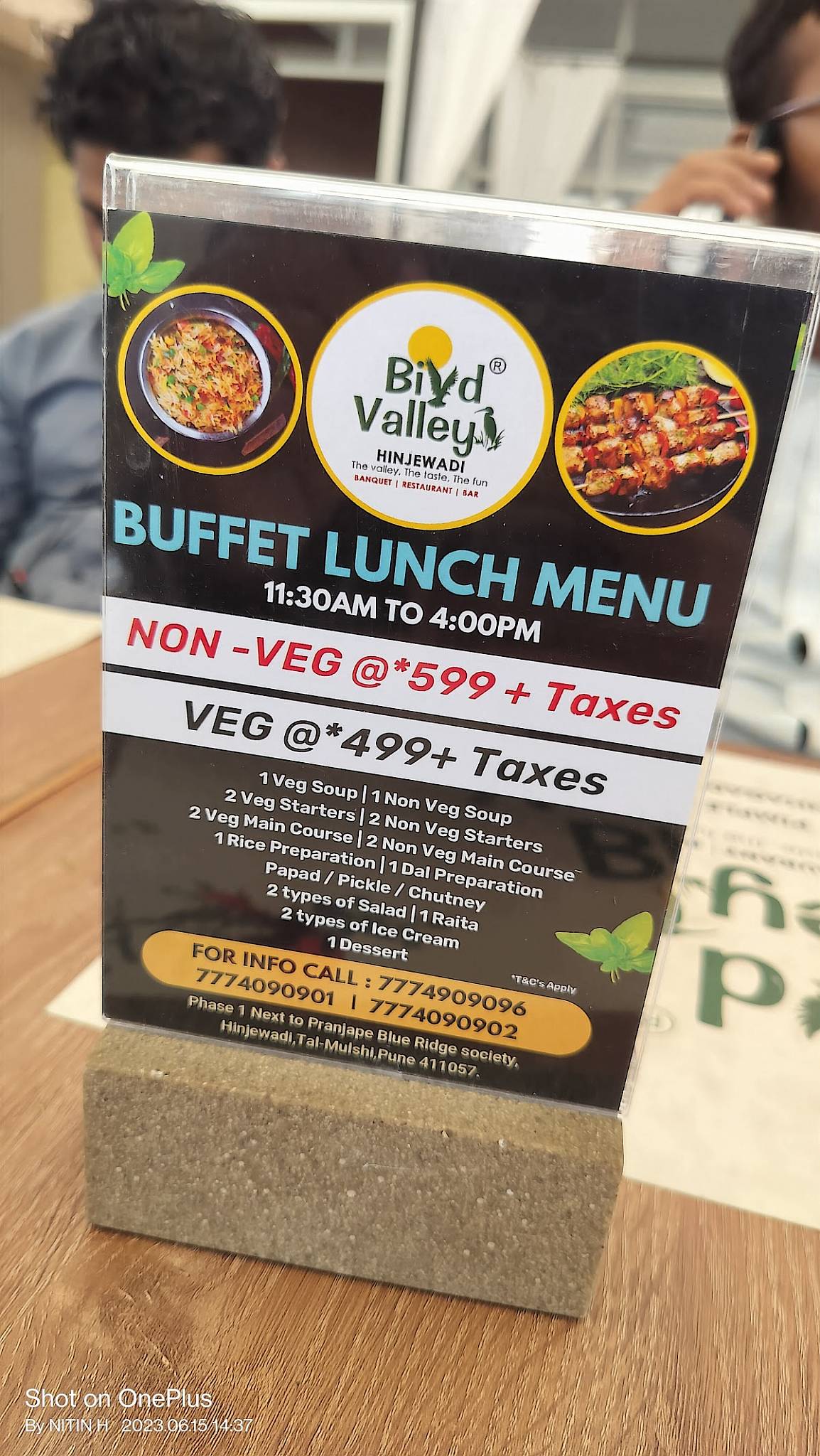 Menu at Bird Valley Hinjewadi, Pune