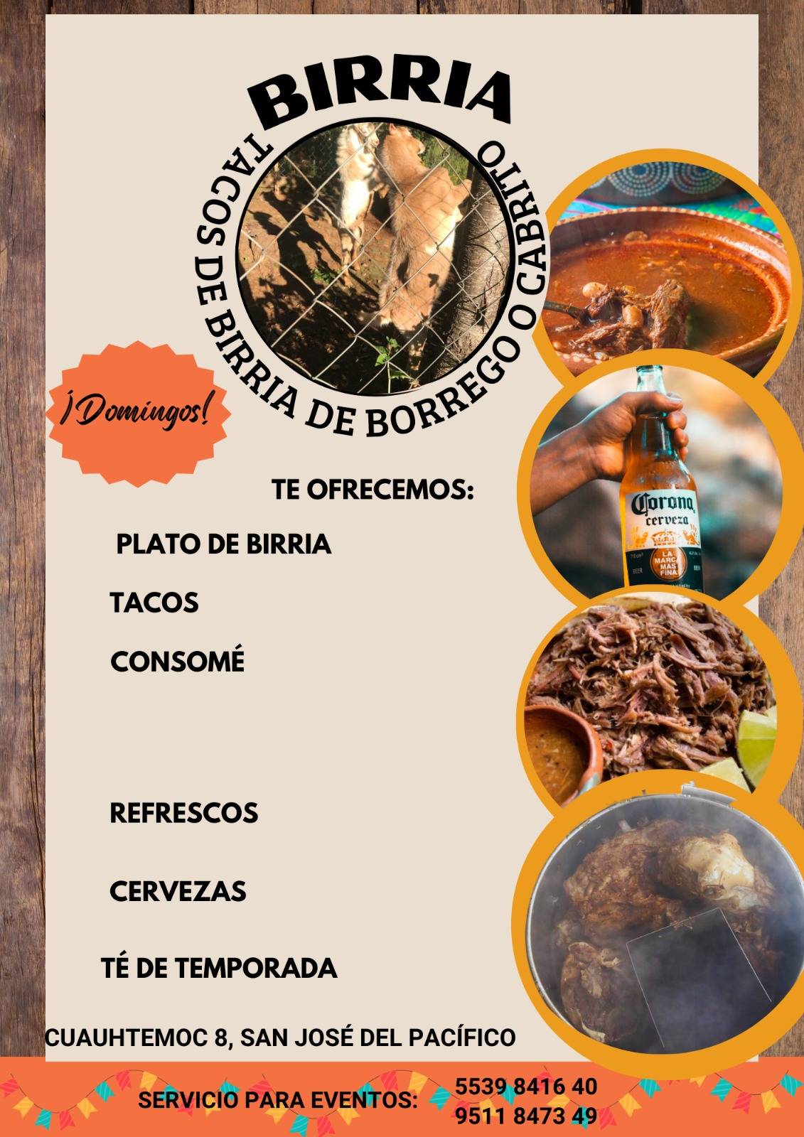 Menu at Birria San José del Pacífico restaurant, Mexico