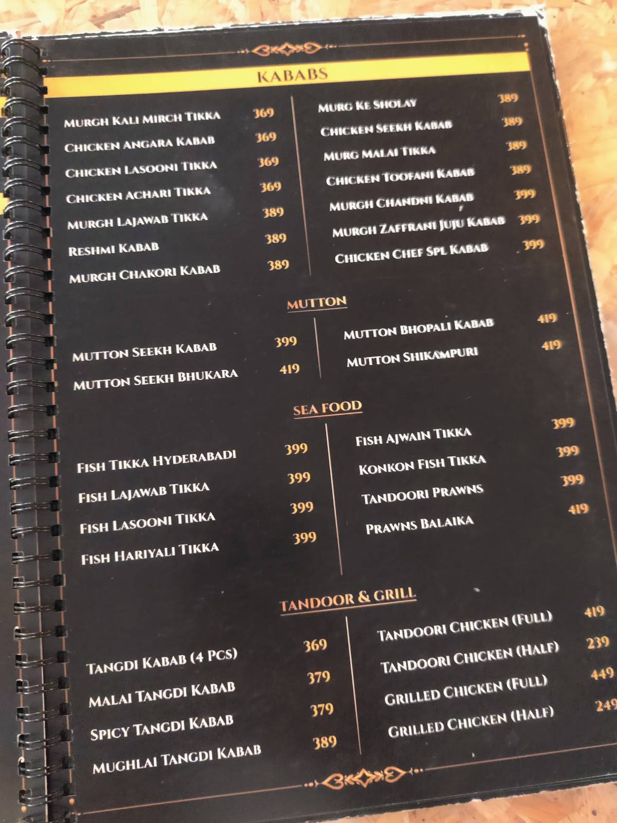 Menu at Biryani Times, Hyderabad