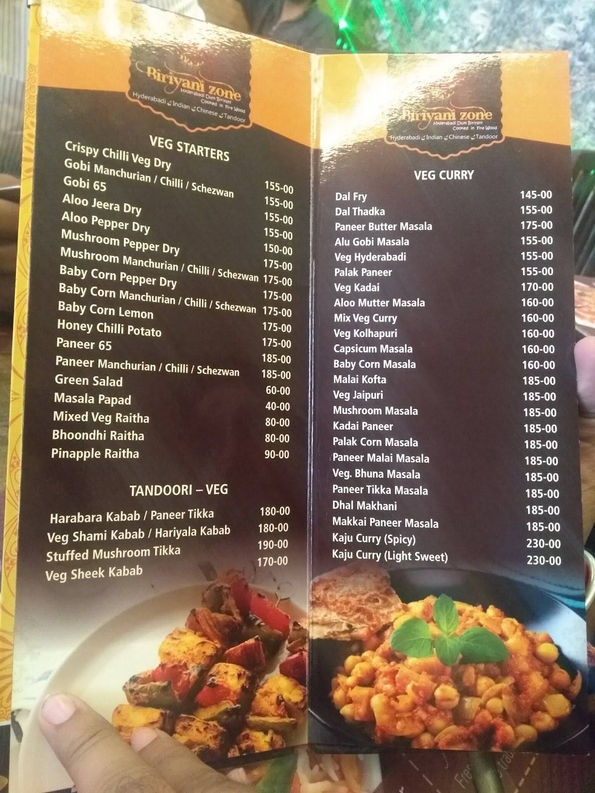 Menu at Biryani Zone, Kundanahalli, Hyderabadi Dum Biryani Restaurant ...