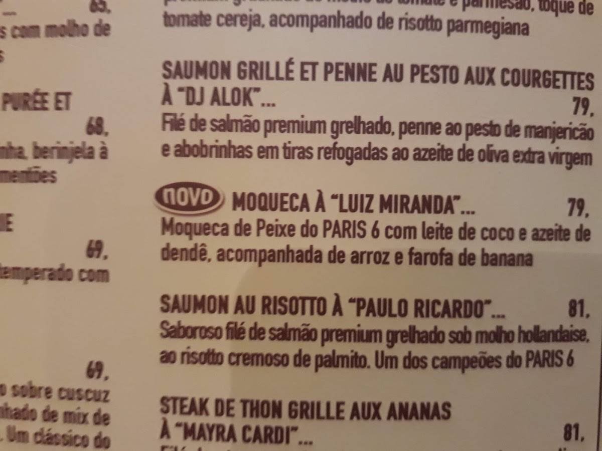 Menu em Bistrô Paris 6 | Salvador café, Salvador
