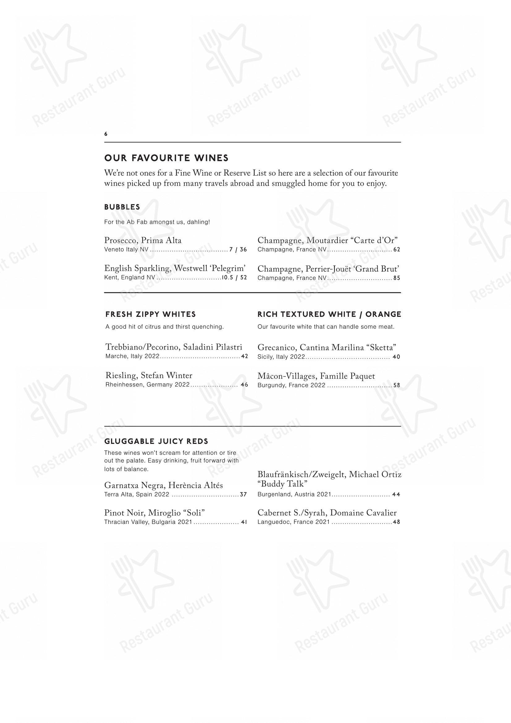 Menu at Blacklock City steakhouse, London, 13 Philpot Ln