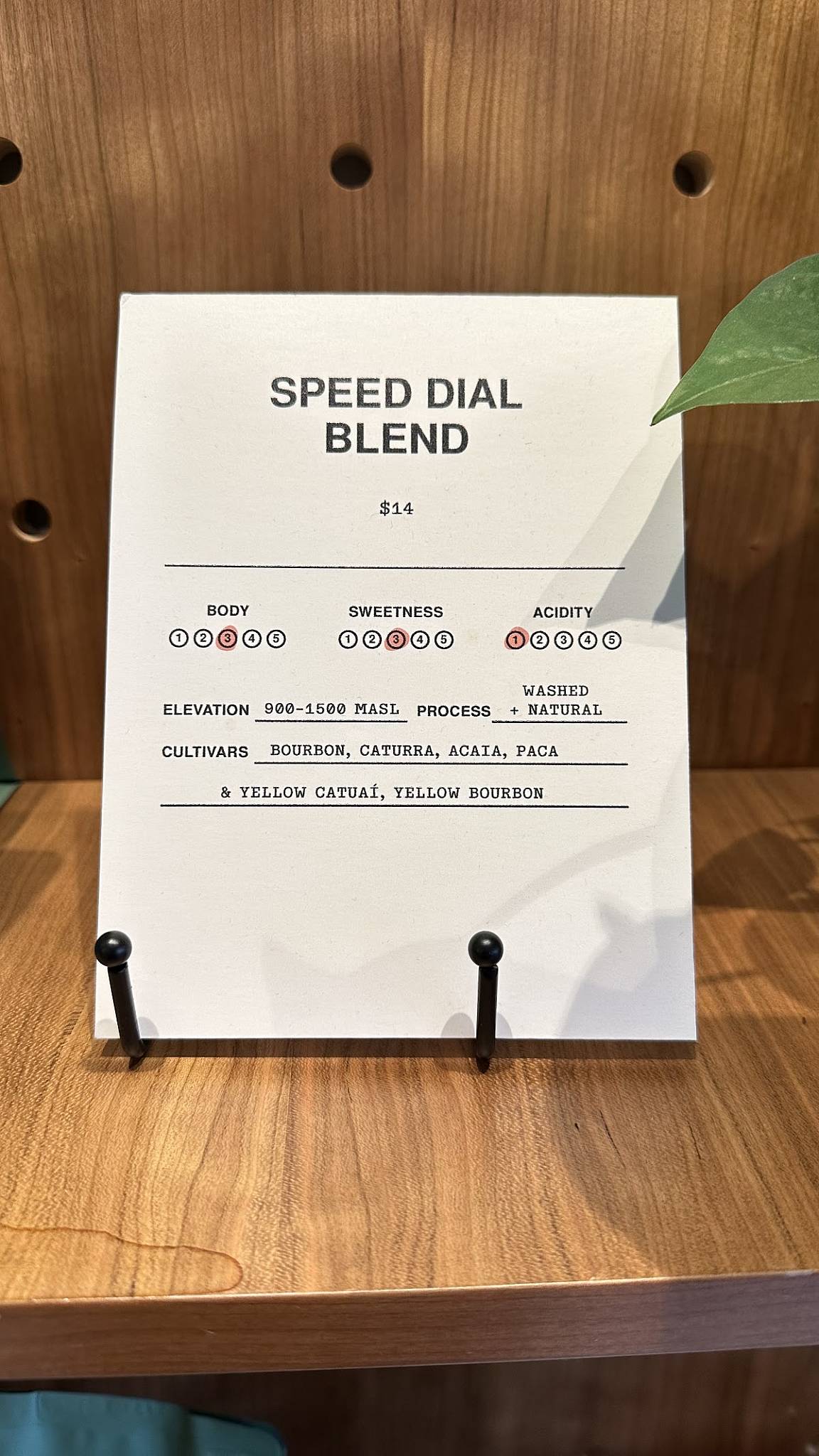 Menu at Blank Street Coffee restaurant, Boston, 282 Cambridge St