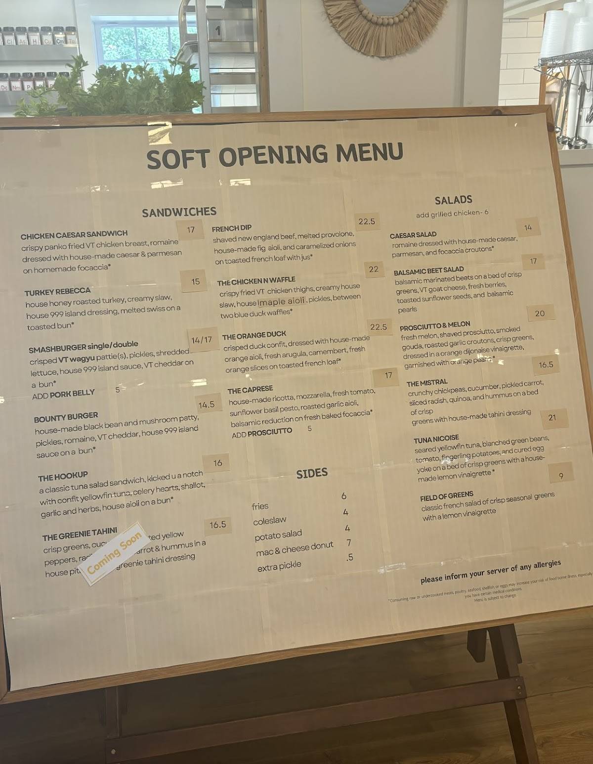 Menu at Blue Duck Deli restaurant, Ludlow