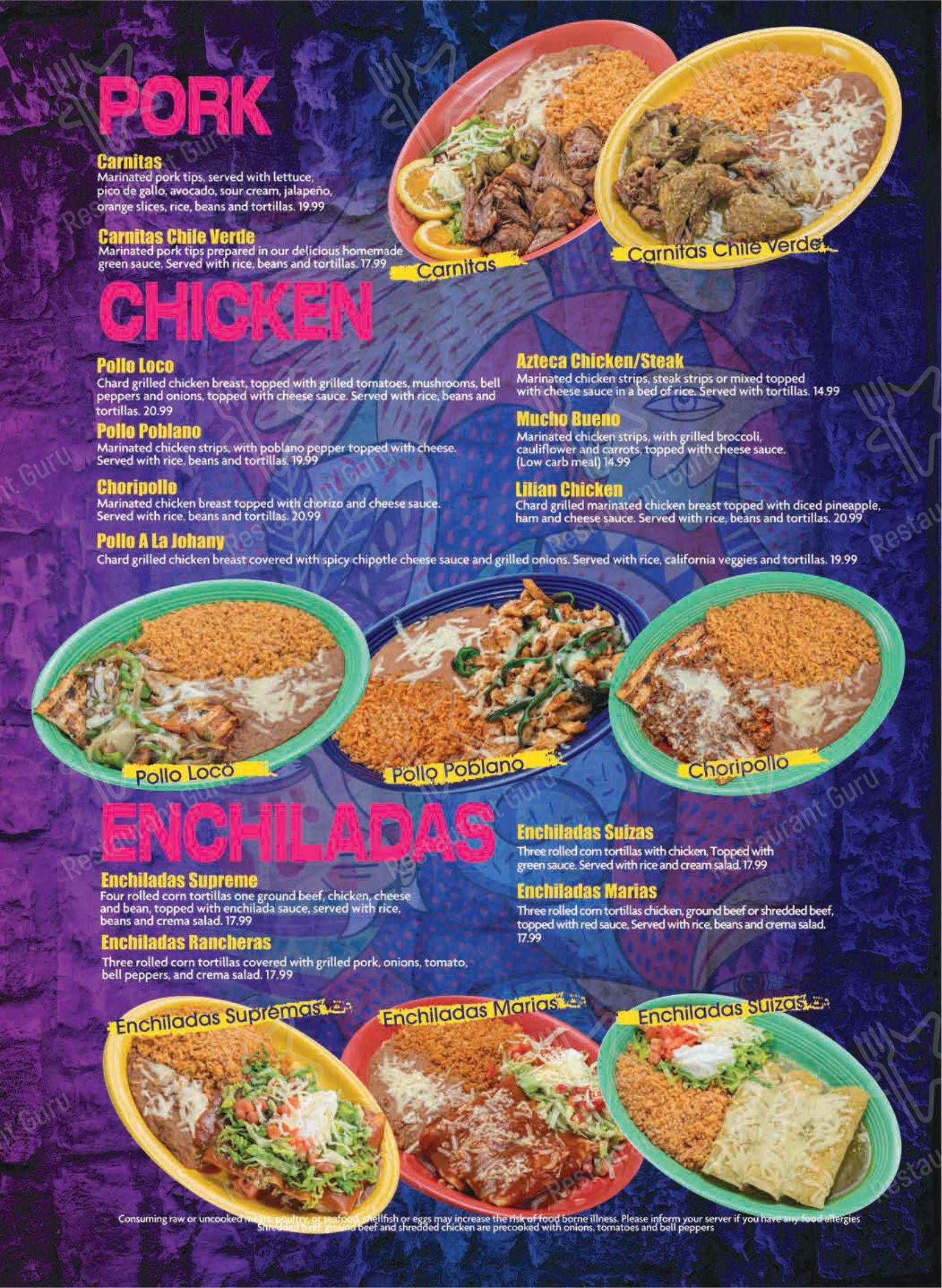 Menu at Blue Tequila Mexican Restaurant, Grill & Cantina, North Port