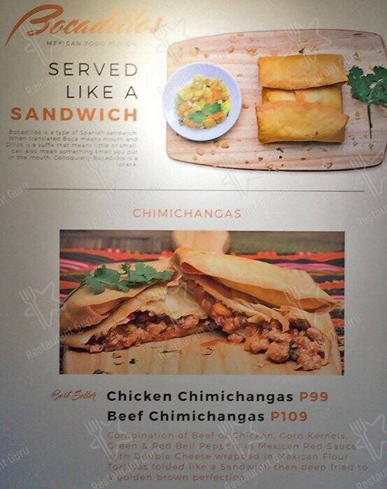 Menu at Bocadillos, Las Pinas, The Port Food Park