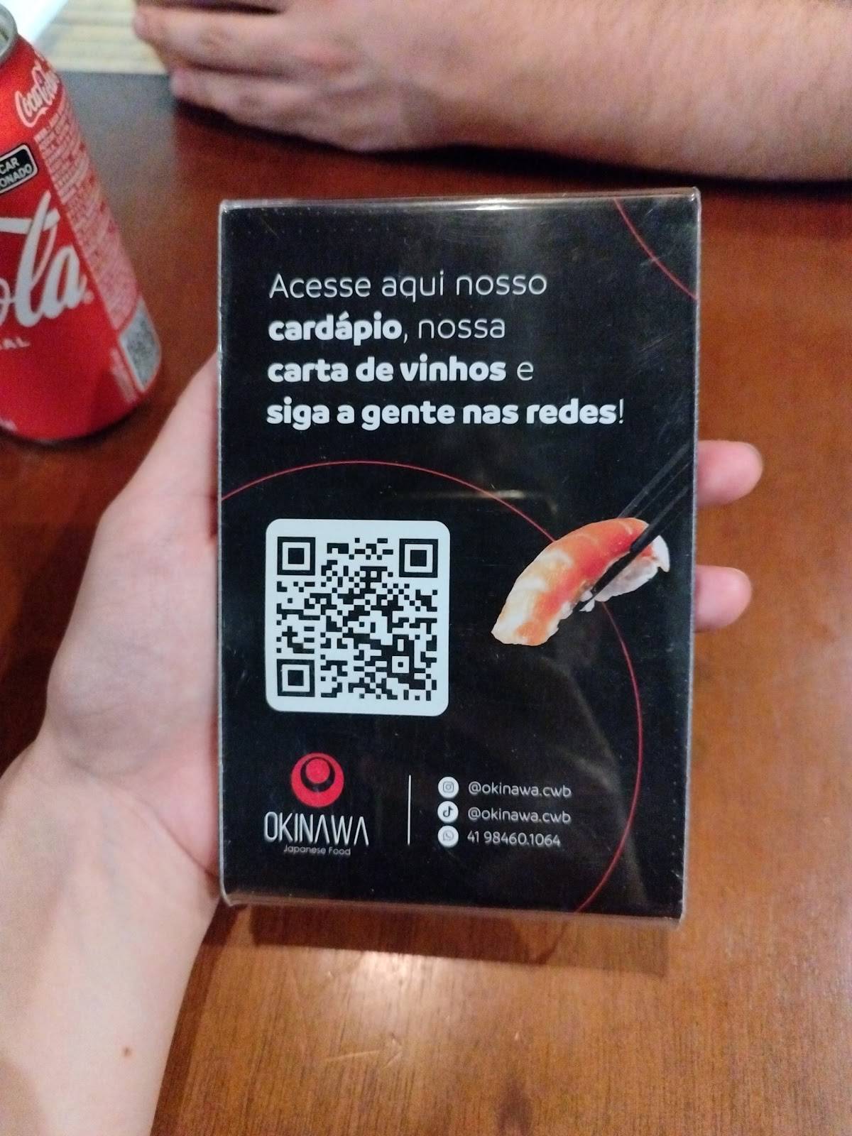 Menu em Okinawa Japanese Food, Curitiba