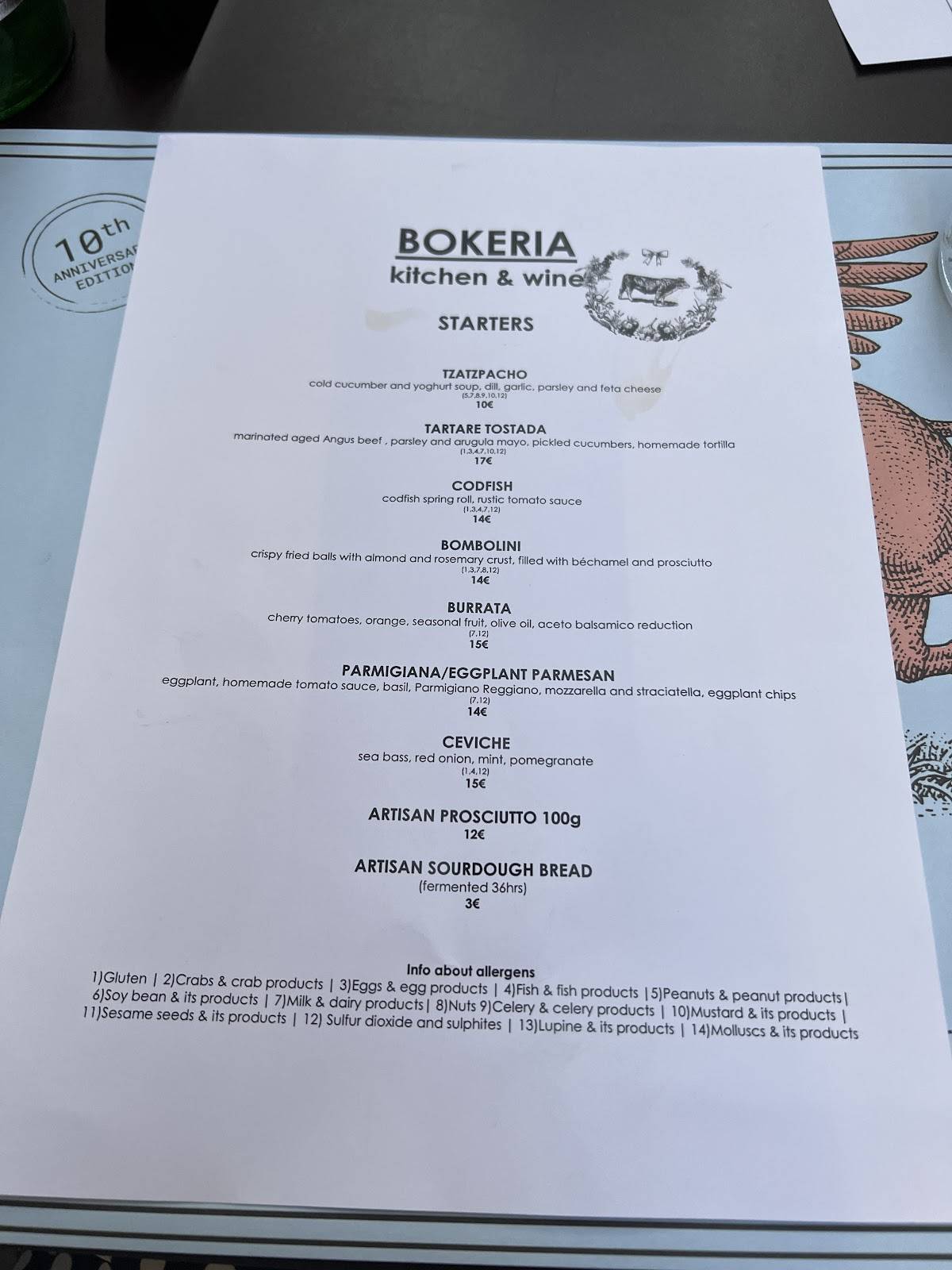 Menu at Bokeria Kitchen & Wine restaurant, Split