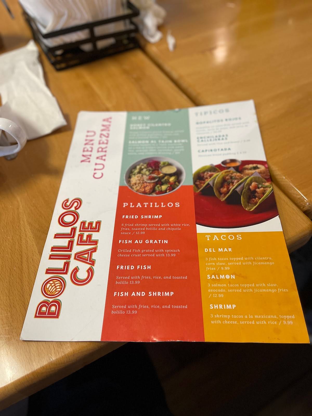 Carta de Bolillos Cafe Central, Laredo, 620 E Saunders St