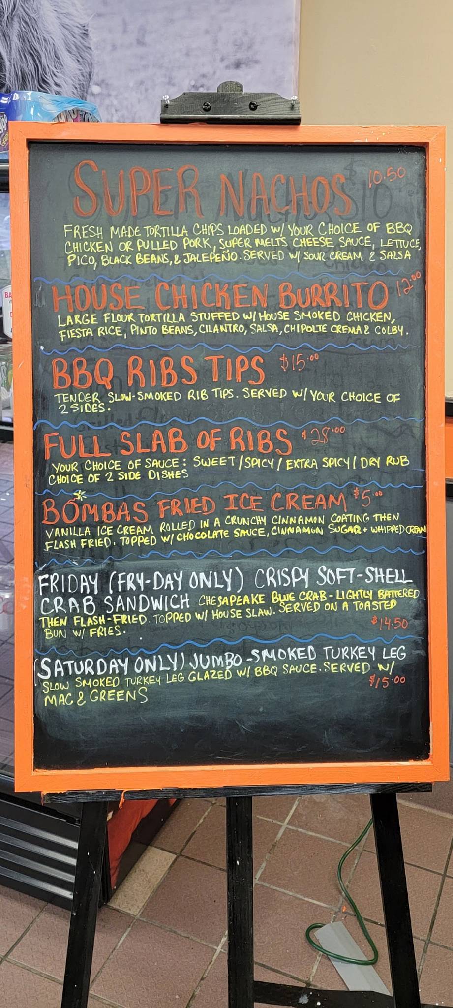 Menu at Bomba's BBQ, Kalamazoo