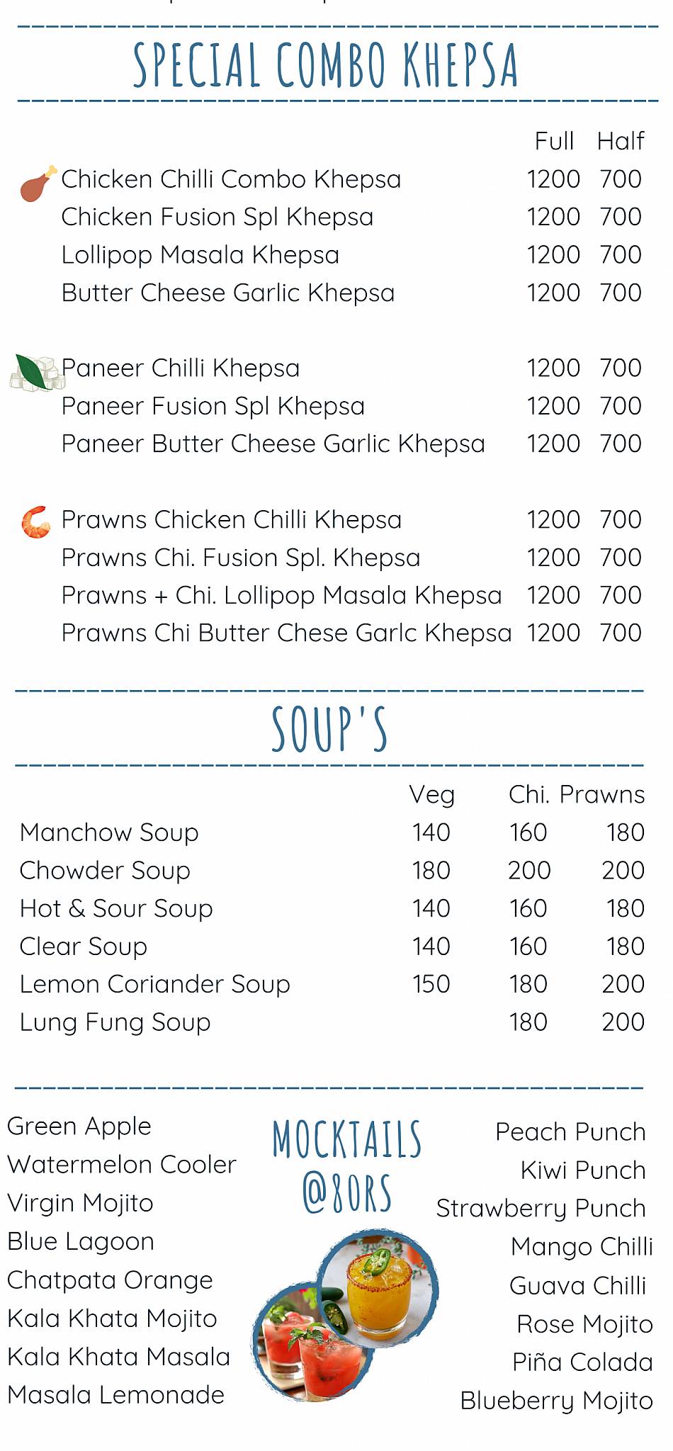 Menu at Bombay's - The Food Fusion, Mumbai