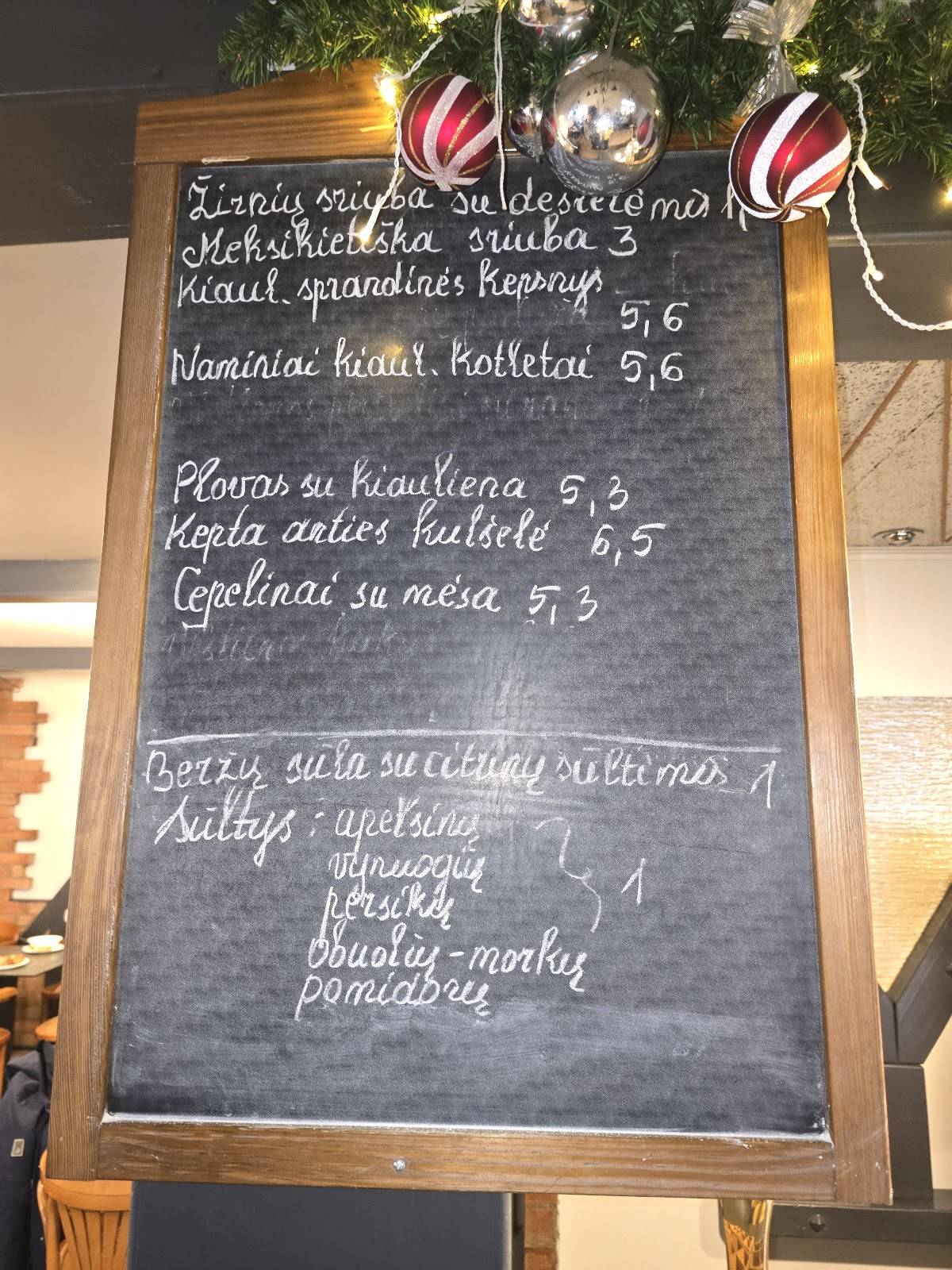 Menu at Bonas pub & bar, Kaunas
