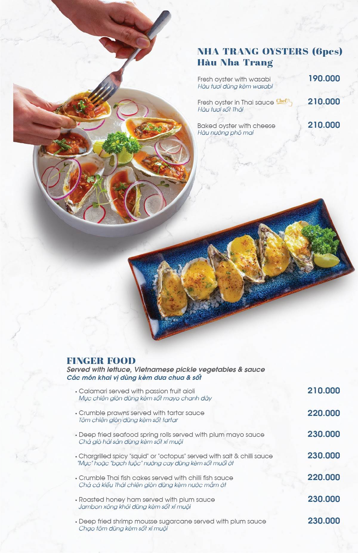 Carta del restaurante Boomerang Bistro Saigon, Ciudad Ho Chi Minh (Saigón)
