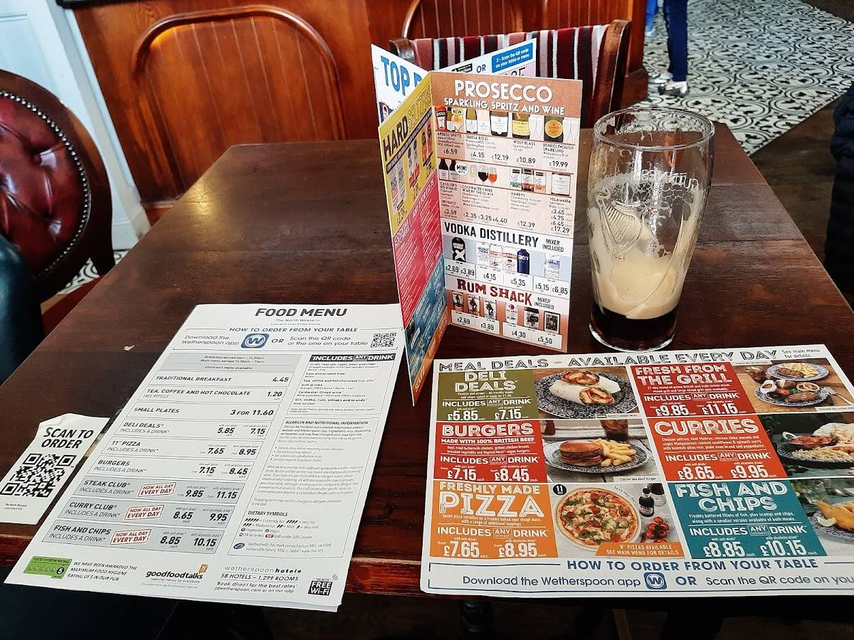 Menu at The North Western - JD Wetherspoon pub & bar, Liverpool