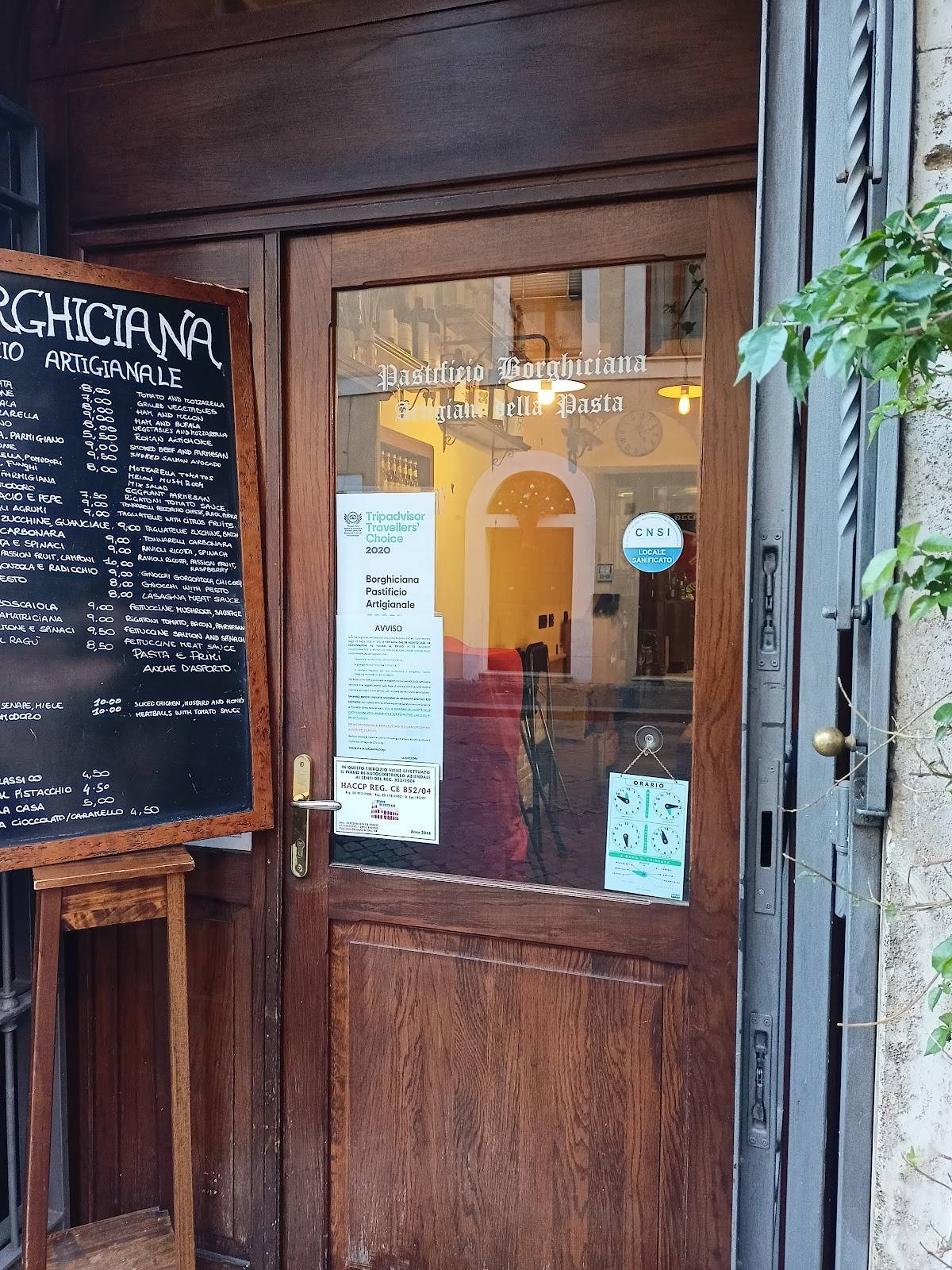 Menu at Borghiciana Pastificio Artigianale restaurant, Rome