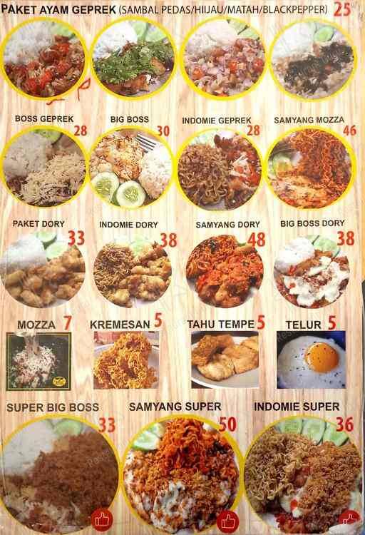 Menu at Boss Ayam Geprek, Jakarta, LTC Glodok