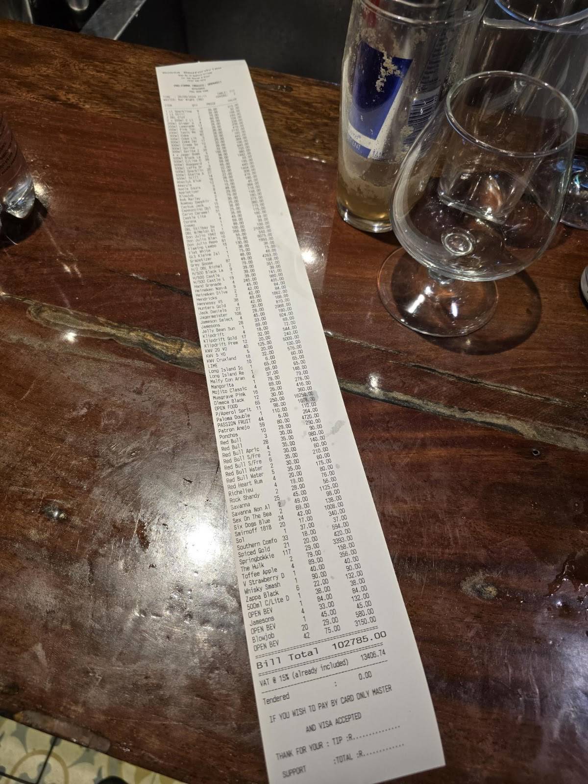 Menu at Bossa Bedfordview restaurant, Johannesburg