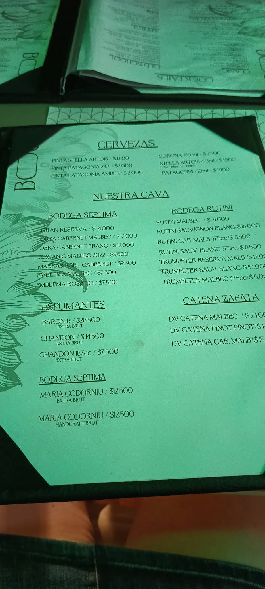 Carta del restaurante Bou Resto, Tigre