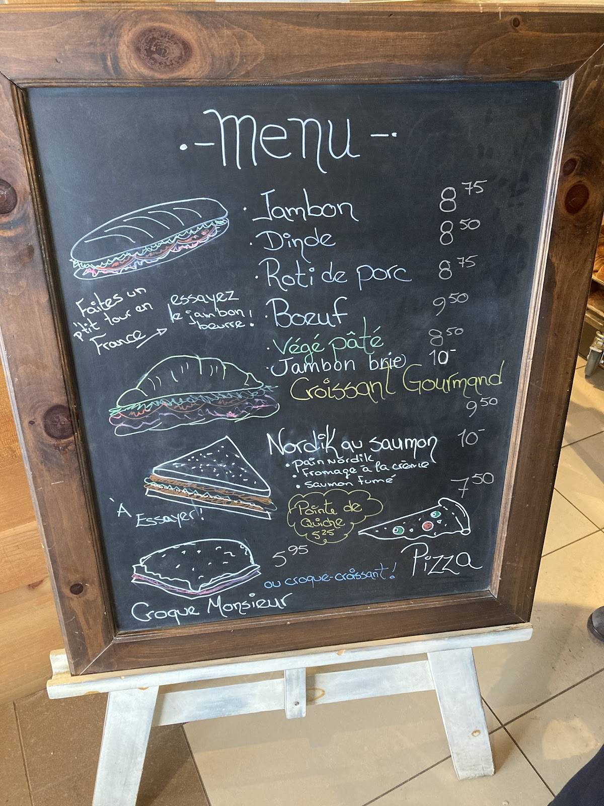 Menu au Boulangerie Pâtisserie Canaël, Bromont