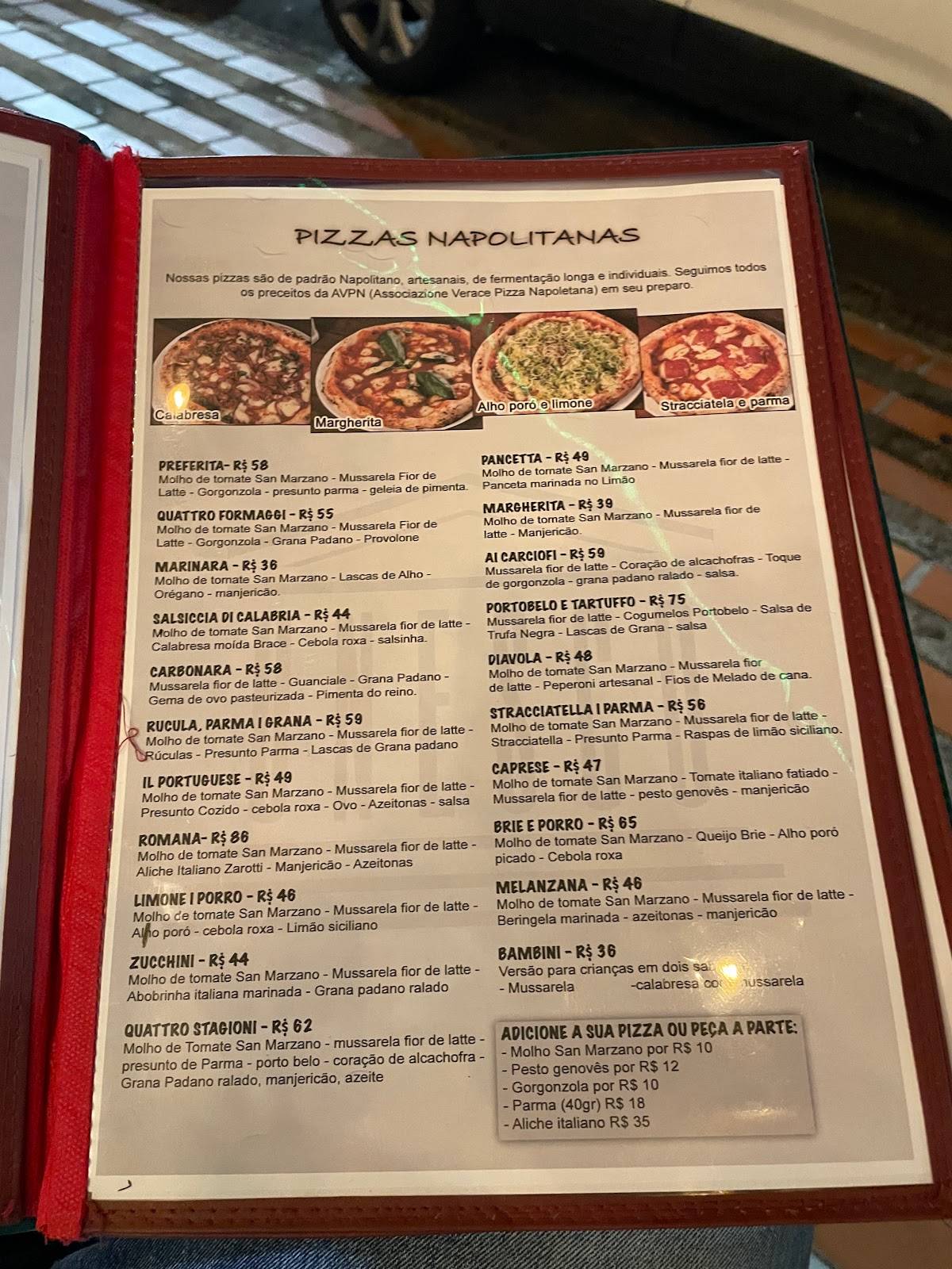 Menu em Brace di Napoli - Restaurante Italiano e Pizzaria Napoletana ...