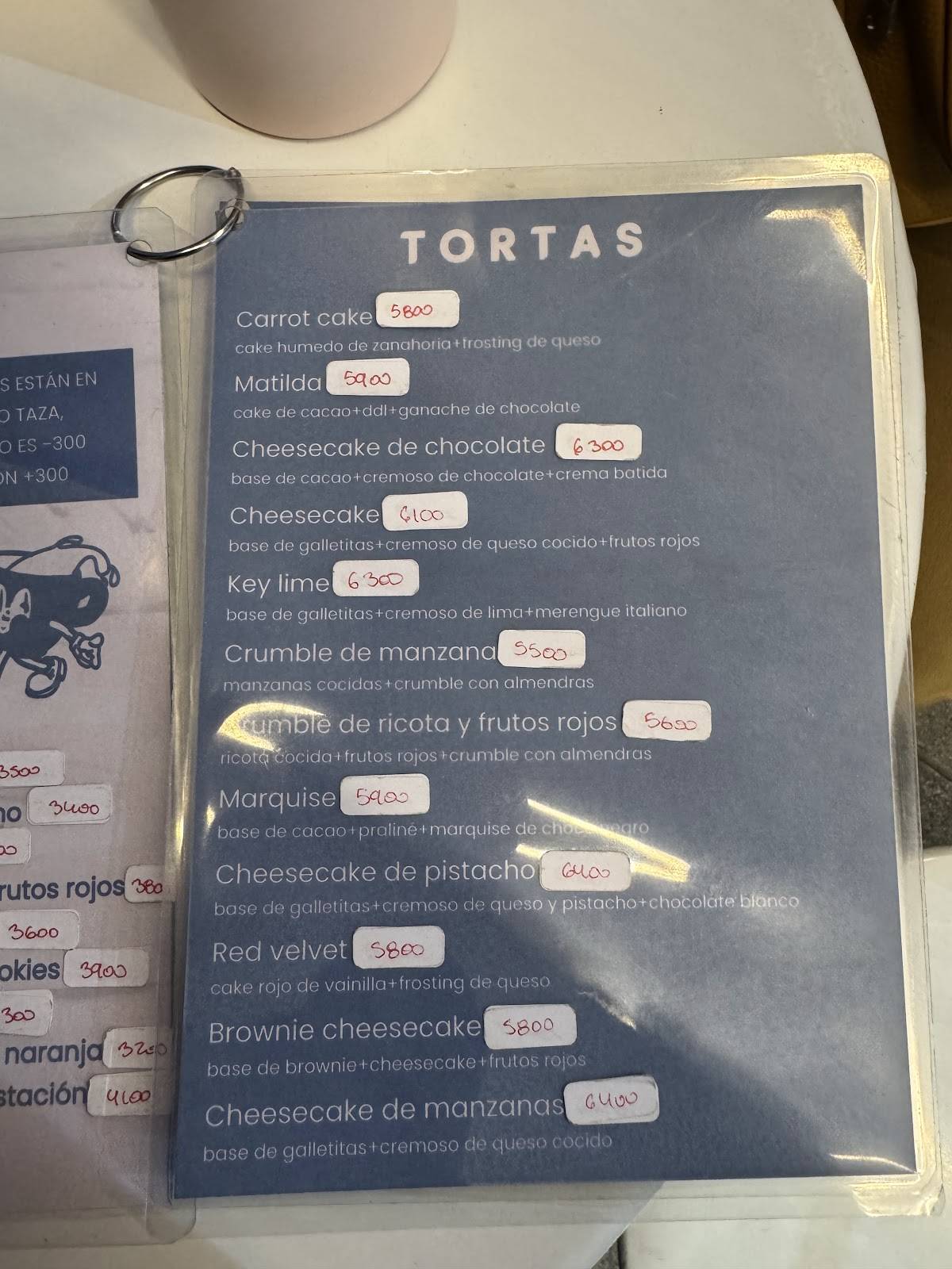 Menu at Brado Café Wilde, Wilde